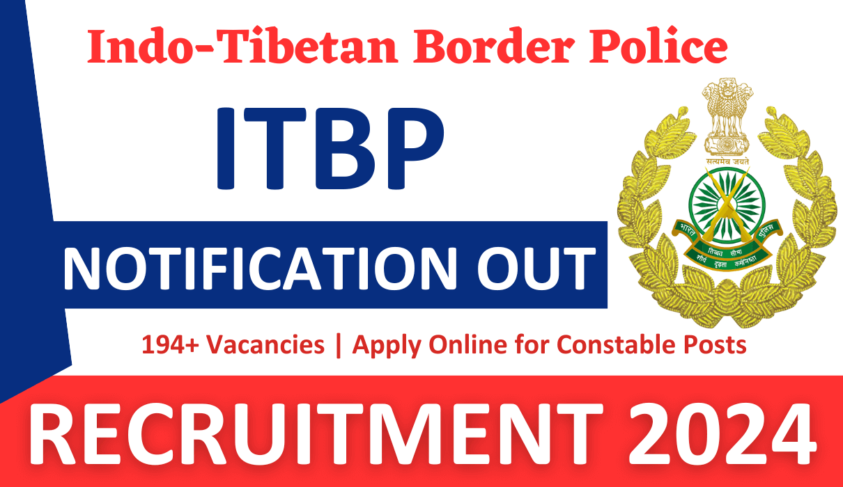 ITBP Tradesman Recruitment 2024 Notification Out : 194+ Vacancies ...