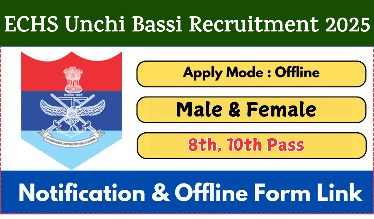 ECHS Unchi Bassi Recruitment 2025 » Peon, Safaiwala, Driver, Clerk, DEO ...