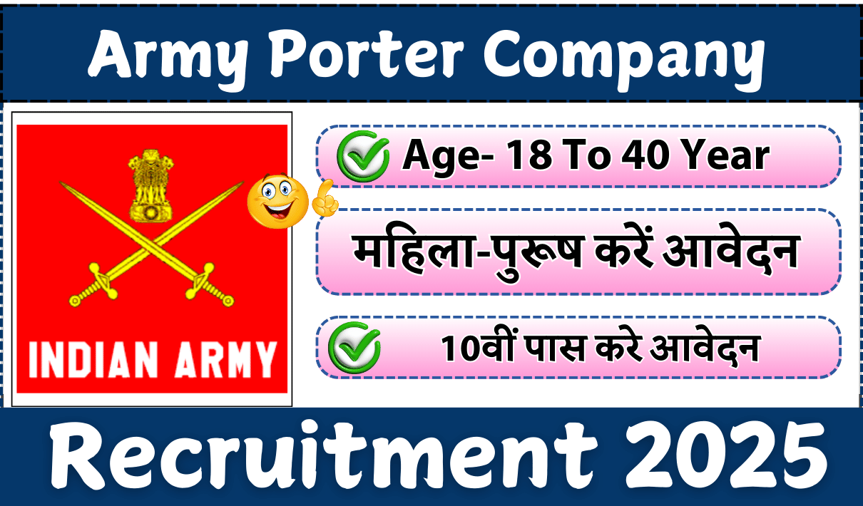 Army Porter Company Rally Recruitment 2025 | Notification Out For New ...