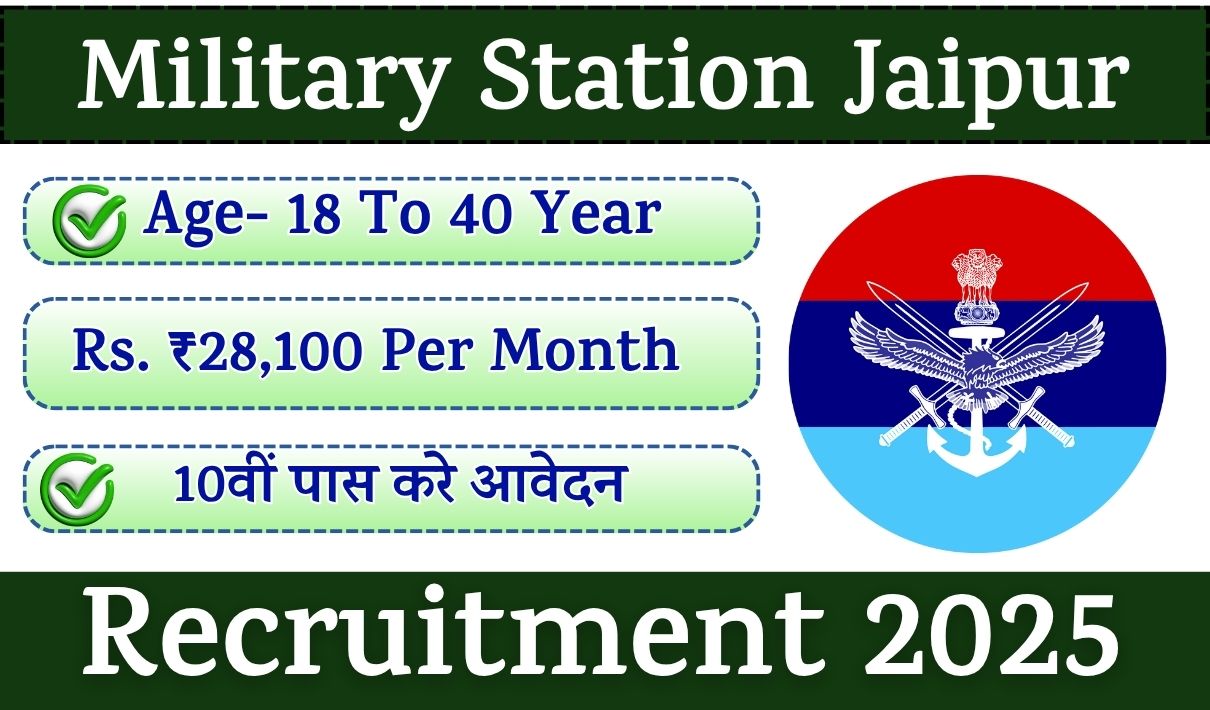 Military Station Jaipur Recruitment 2025 Notification : Check Post ...