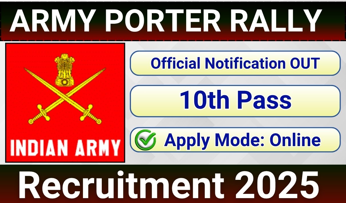Army Porter Recruitment 2025 » Rally Notification OUT for 600 Post ...