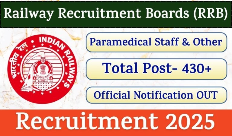 RRB Paramedical Staff Recruitment 2025 » [430+ Post] Notification and ...