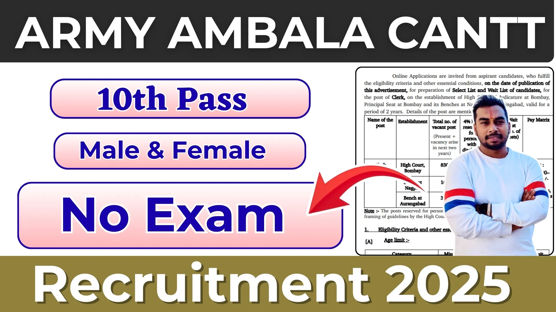 ARMY Ambala Cantt Recruitment 2025 Notification » MTS and Group C Post ...