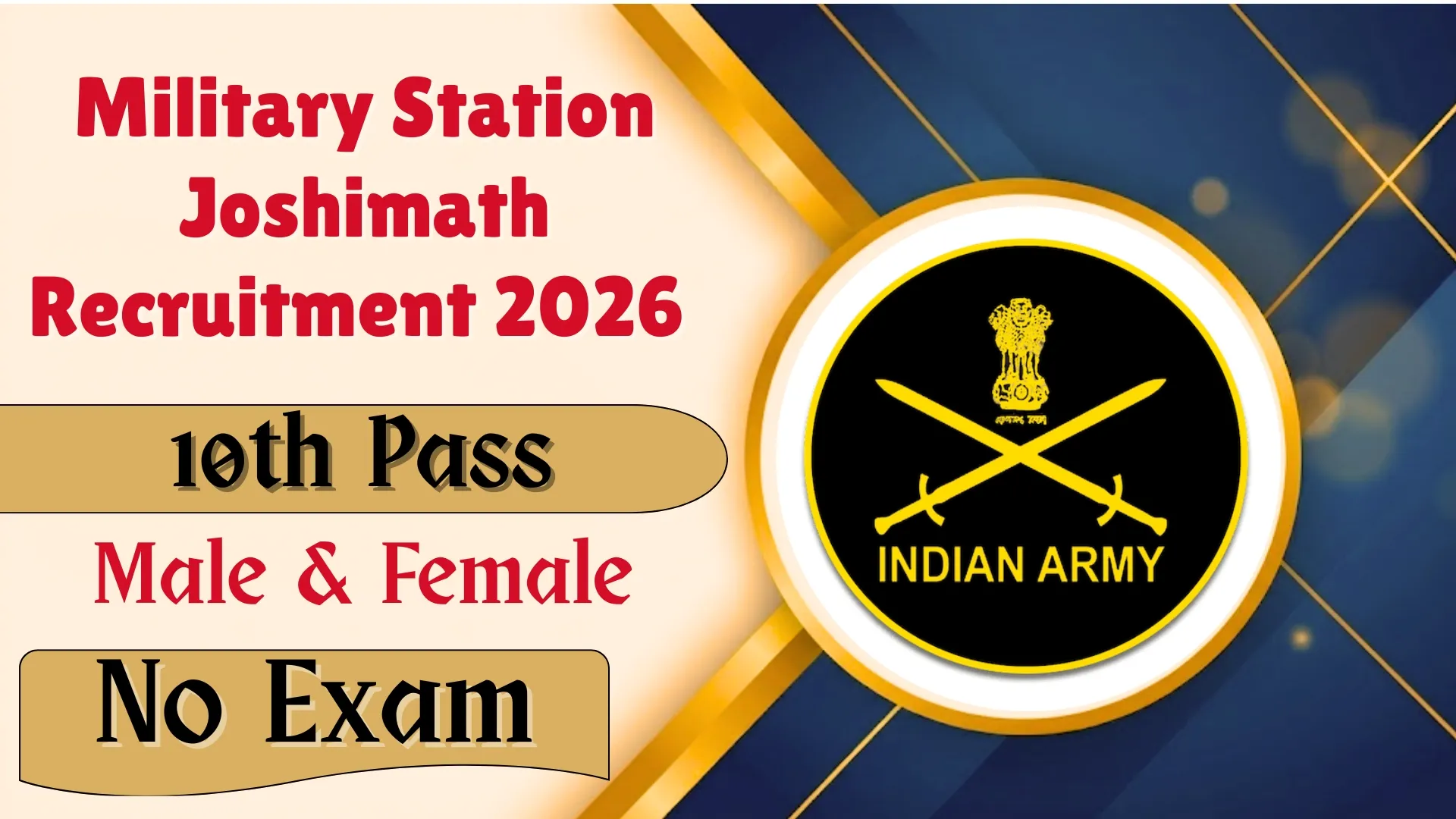 Military Station Joshimath Recruitment 2026 Notification : Check Post ...