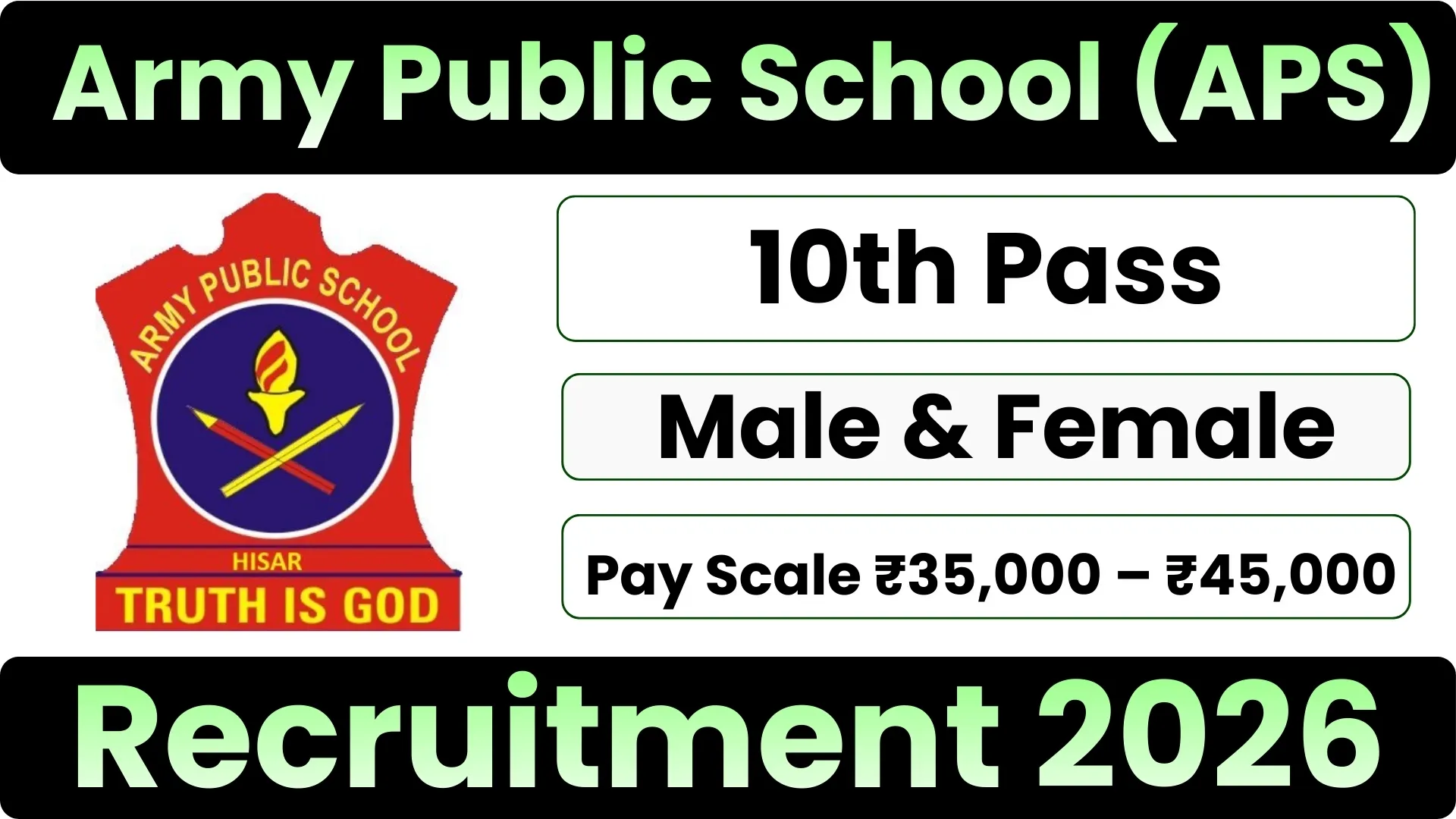 ARMY APS Hisar Recruitment 2026 Notification OUT | 40+ Post | Salary ...