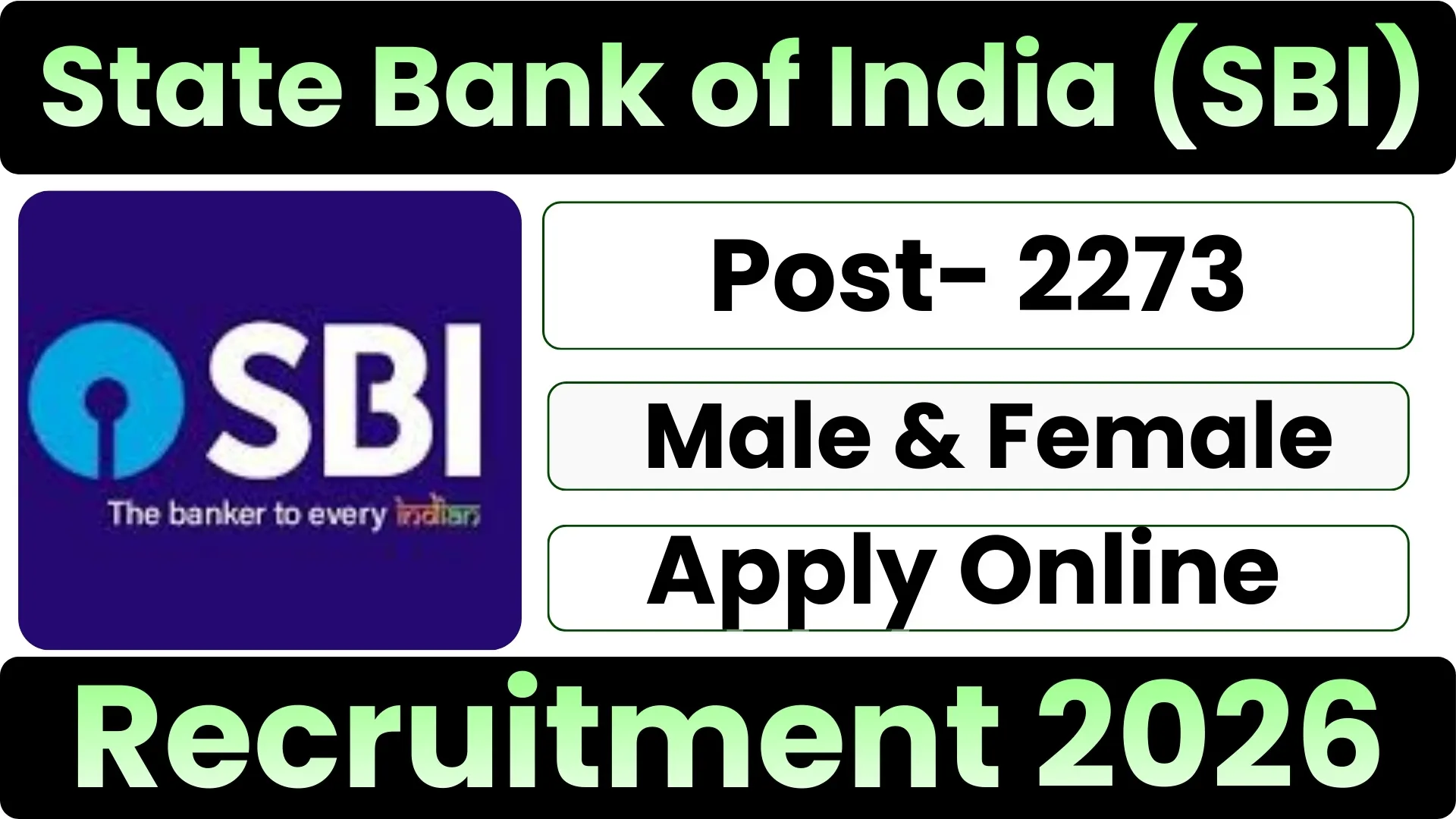 SBI Bank CBO Recruitment 2026 Notification OUT for 2273 Posts, Apply Online