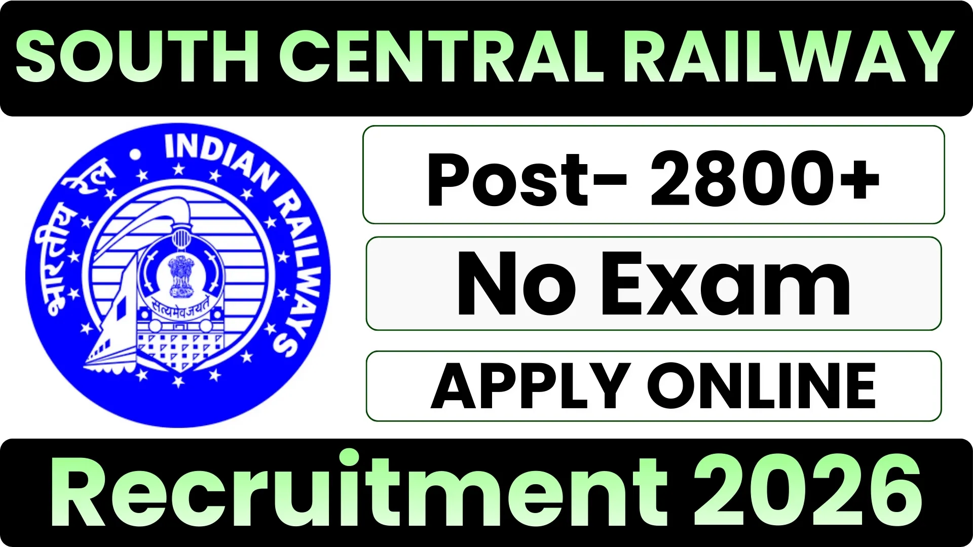 South Central Railway Apprentice Recruitment 2026 » 2800+ Post | Apply ...