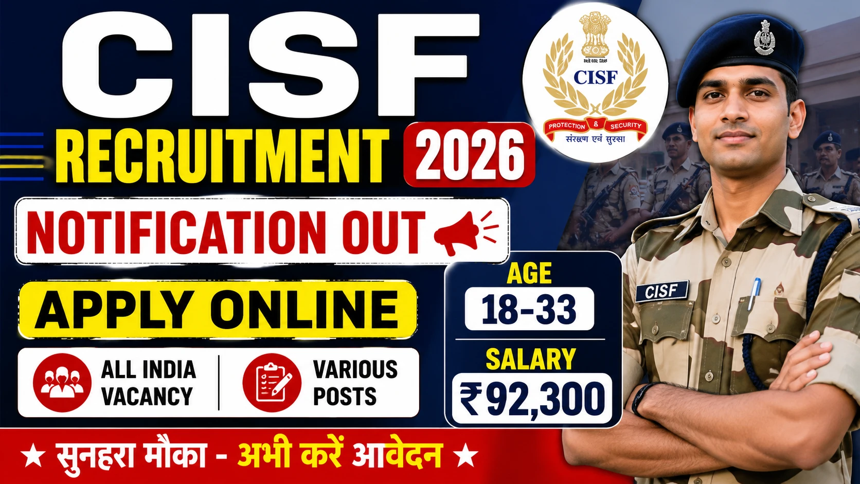 CISF ASI Recruitment 2026 Notification Out for 24 Posts, Apply Online